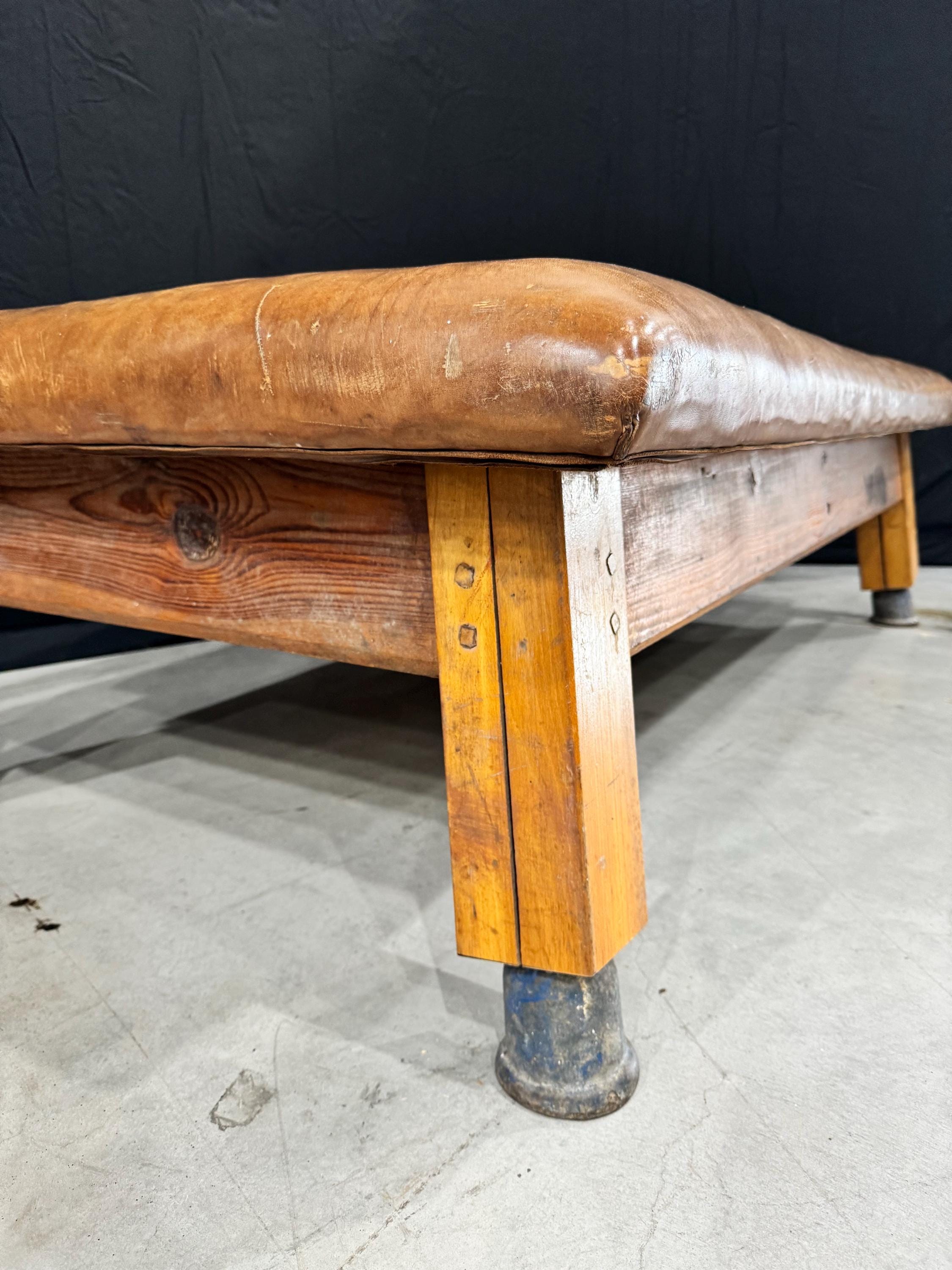 Vintage Leather Large Gymnastics Table -brown Original-1930s Vintage ...