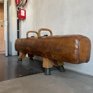 Vintage Leather Gymnastics Bench Pommel Horse -brown Original-1930s ...