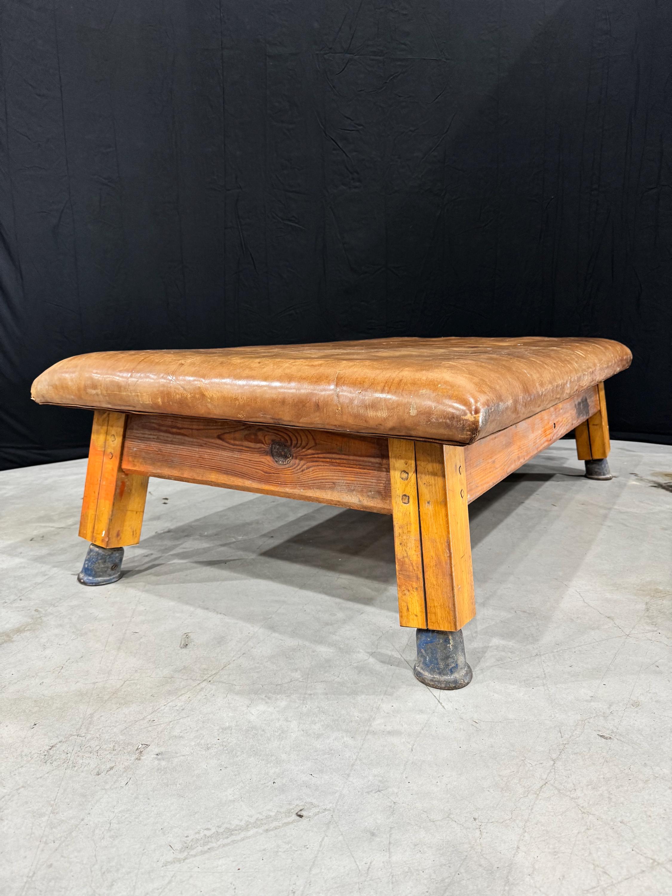 Vintage Leather Large Gymnastics Table -brown Original-1930s Vintage ...