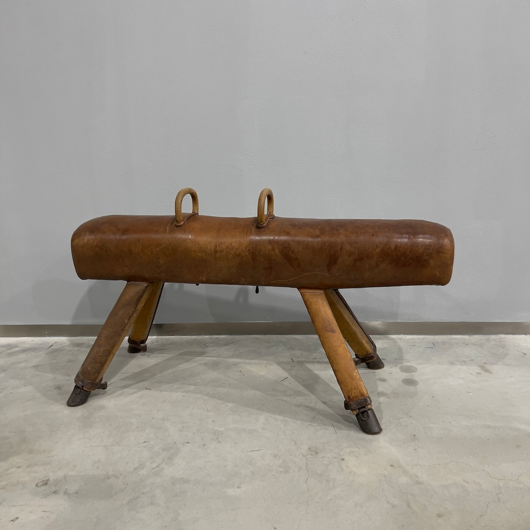 Vintage Leather Gymnastics Bench Pommel Horse - Brown Original-1920s ...