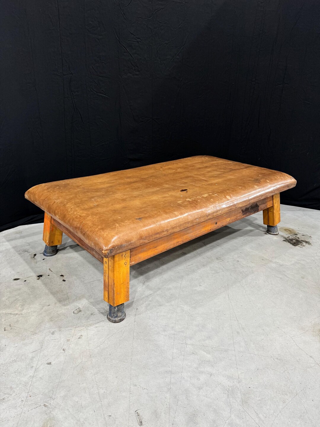 Vintage Leather Large Gymnastics Table -brown Original-1930s Vintage ...