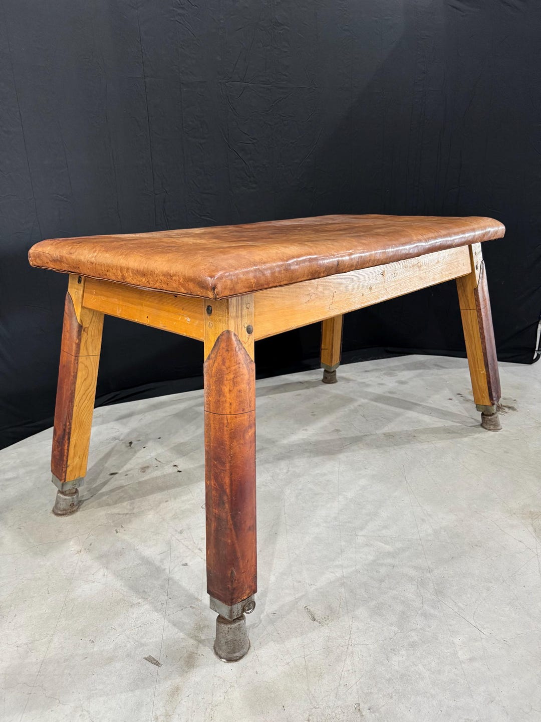 Vintage Leather Large Gymnastics Table -brown Original-1930s Vintage ...
