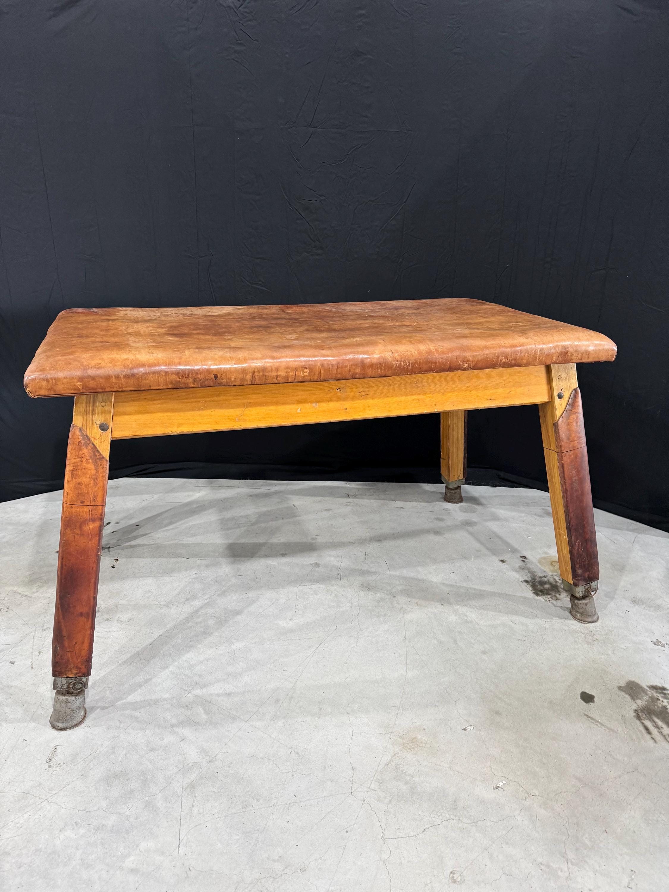 Vintage Leather Large Gymnastics Table -brown Original-1930s Vintage ...