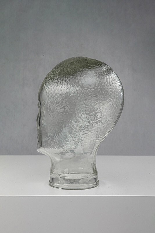 70's-80's Vintage Glass Head | Glass Mannequin Head | Green Tinted ...