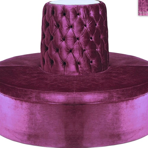Circle Sofa Pink Round Bench Banquette Tufted Circular Booth - Etsy