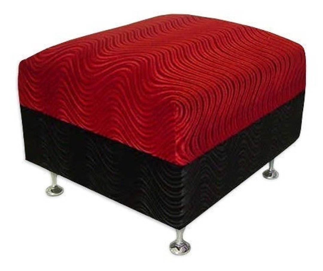 Two-tone Ottoman, Multi Colored Ottoman, Custom Fabric Ottoman, Modern ...