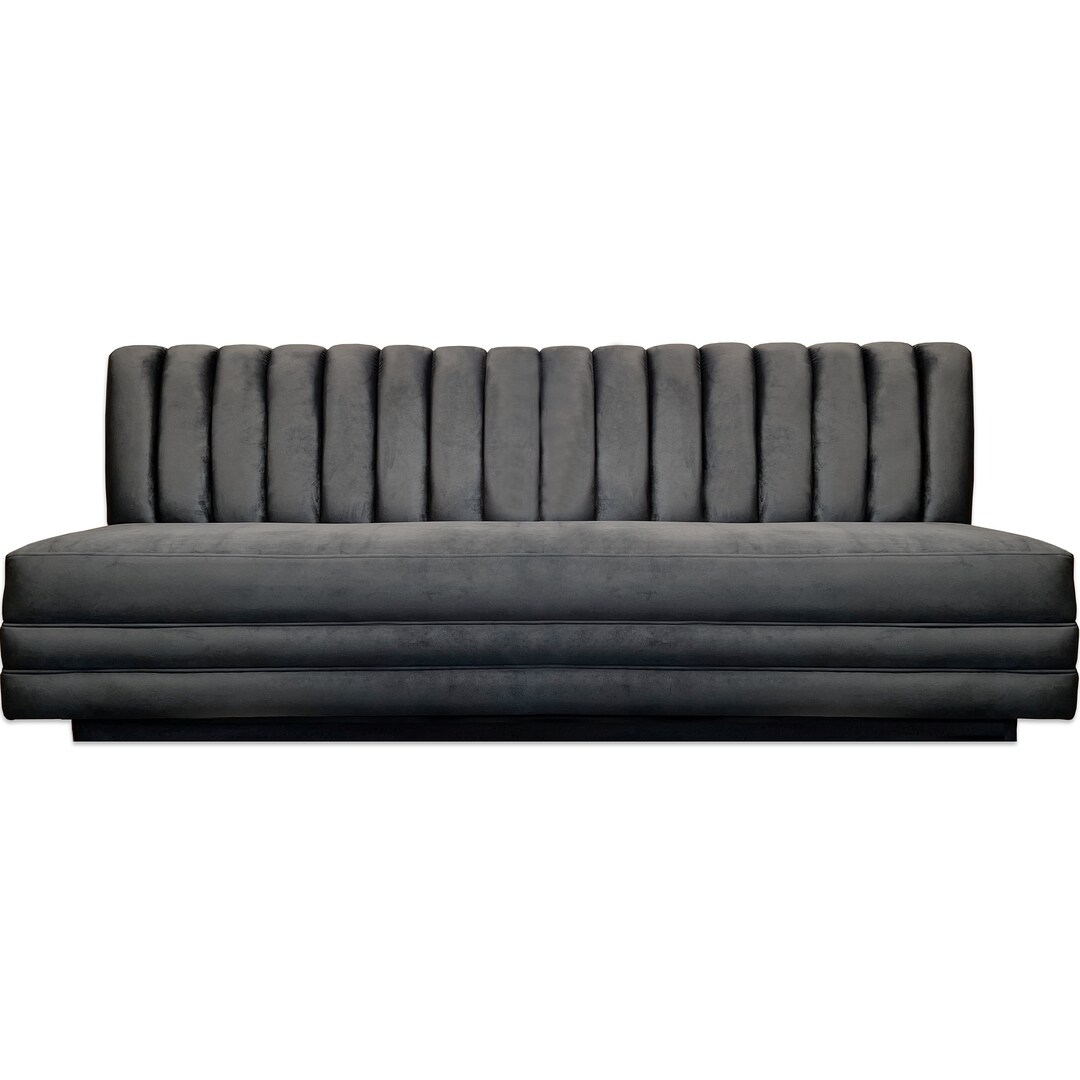 Vertical Channel Tufted Booth, Upholstered Banquette With Back ...