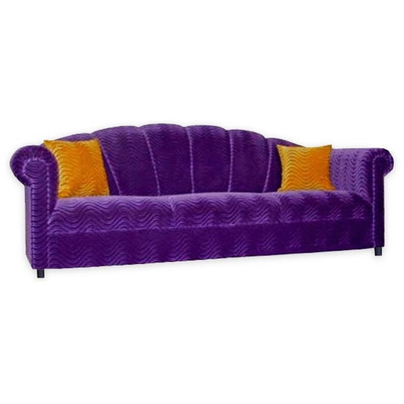 Purple Sofa Flair Back Sofa - Etsy