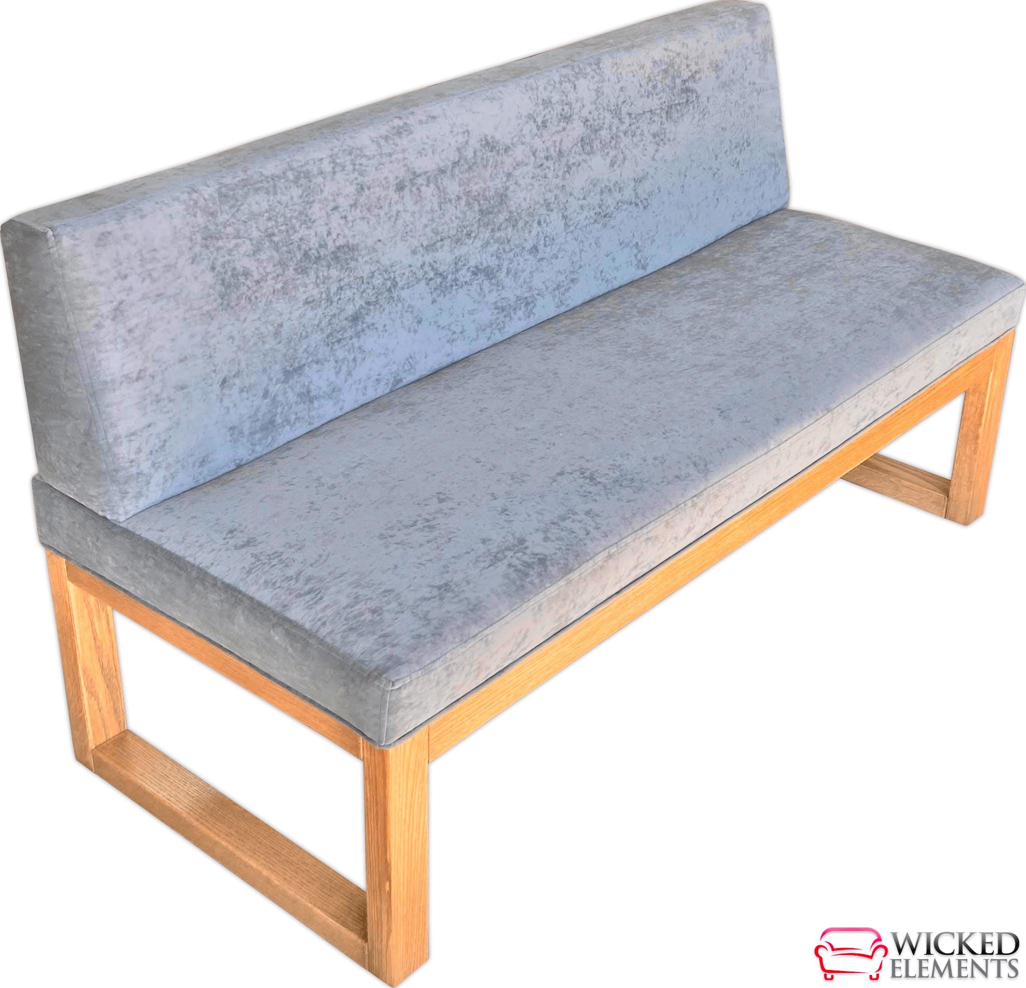 Modern Upholstered Dining Bench With Back | Minimalist Custom Seating ...