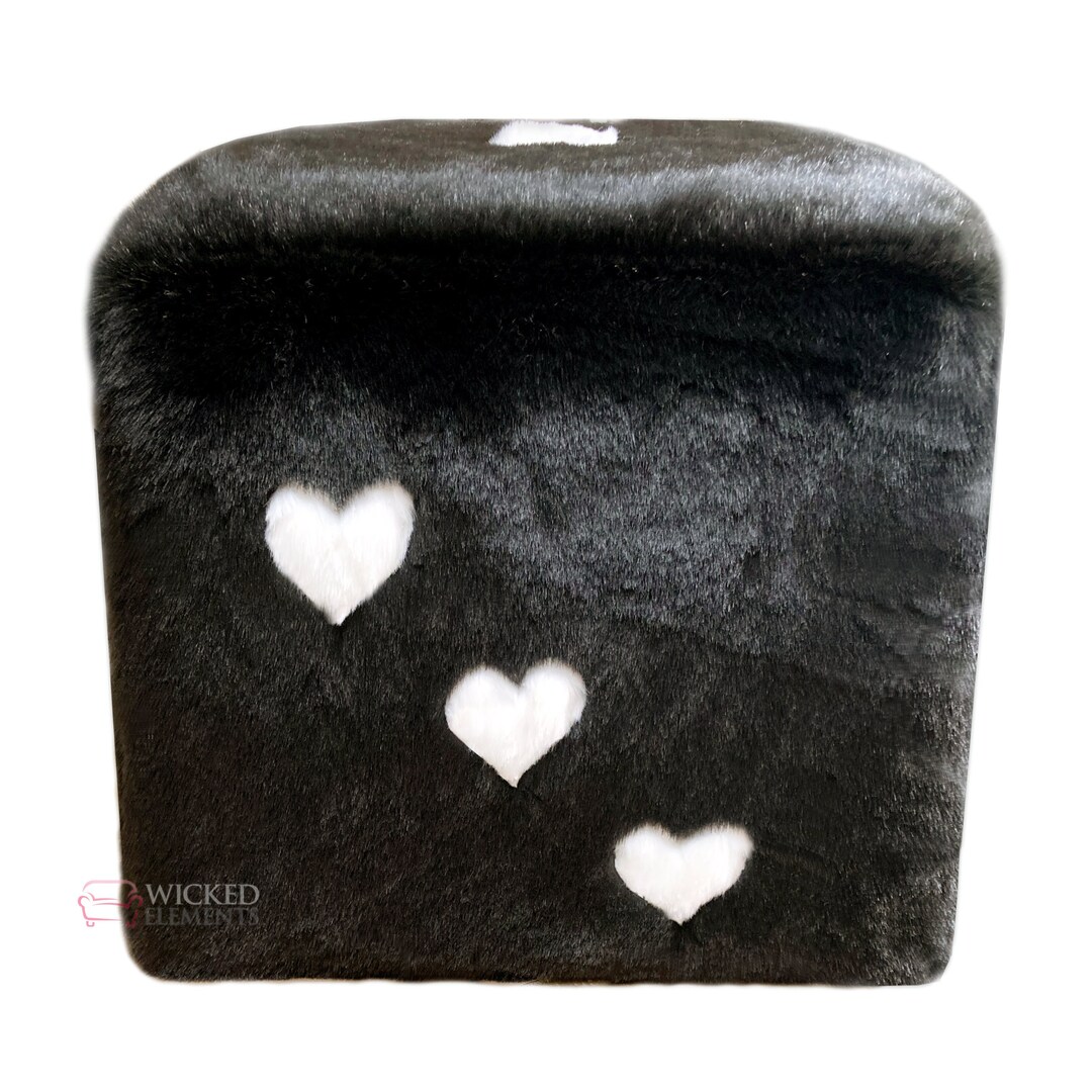 Heart Dice Ottoman, Dice Stool, Fuzzy Dice With Hearts Cube Ottoman - Etsy
