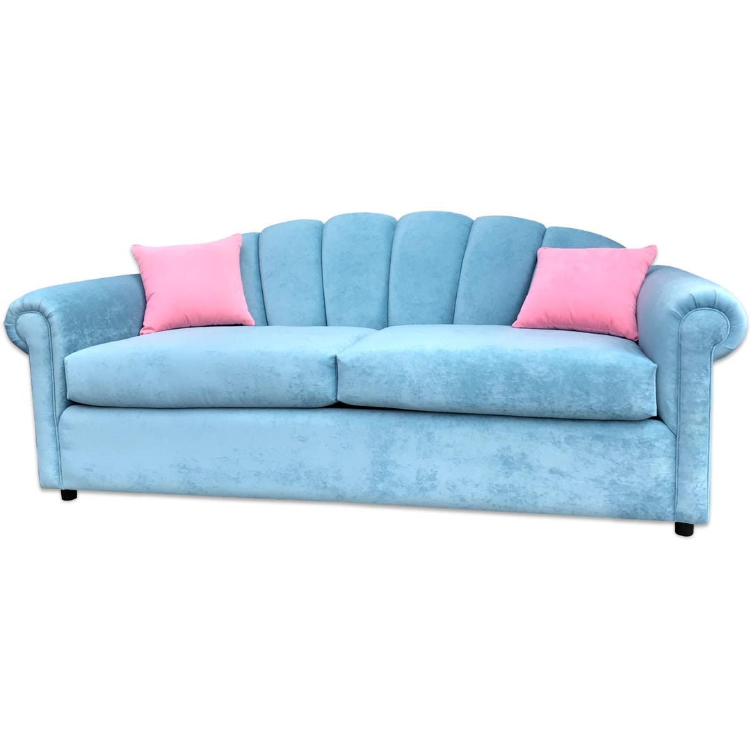 Art Deco Shell Back Sofa, Sofa With Throw Pillows - Etsy