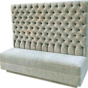 Custom Banquette Bench With Tufted Back, High Back Tufted Bench - Etsy