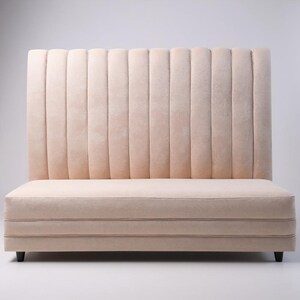 Custom Height Banquette Bench, Tall Tufted Dining Bench, High Back ...