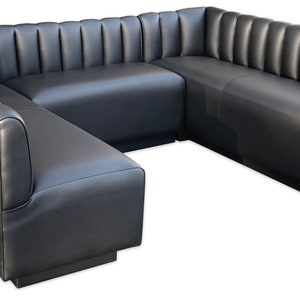 Black U-shaped Banquette | Faux Leather Dining Bench | Modern Custom ...