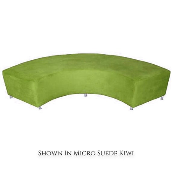 Curved tufted bench store