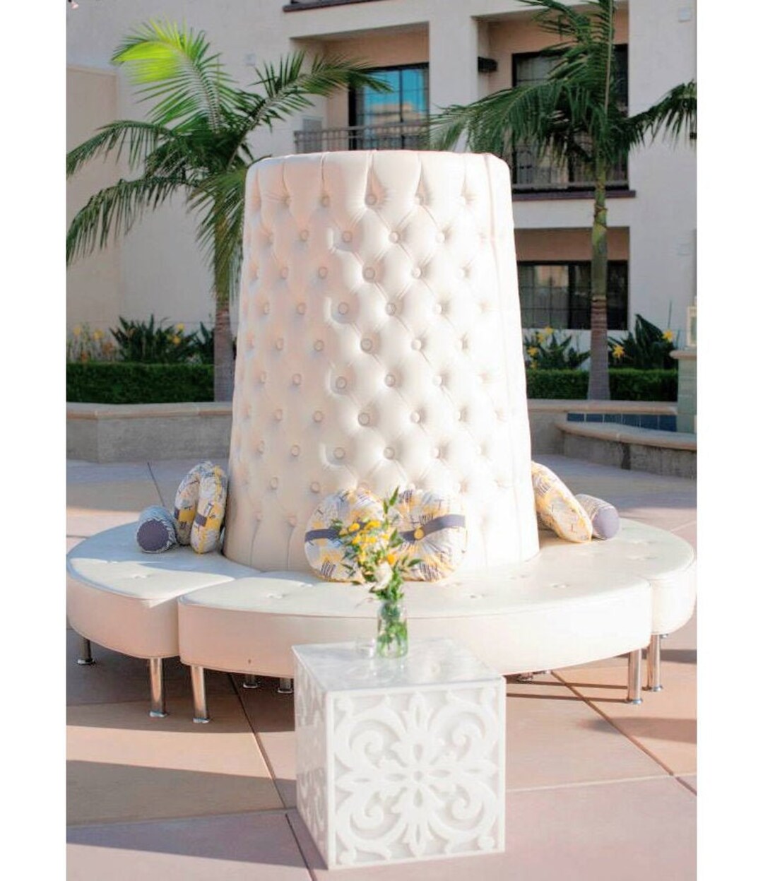 Round Banquette Settee Lobby Sofa, Tufted Banquette Bench for Dining ...