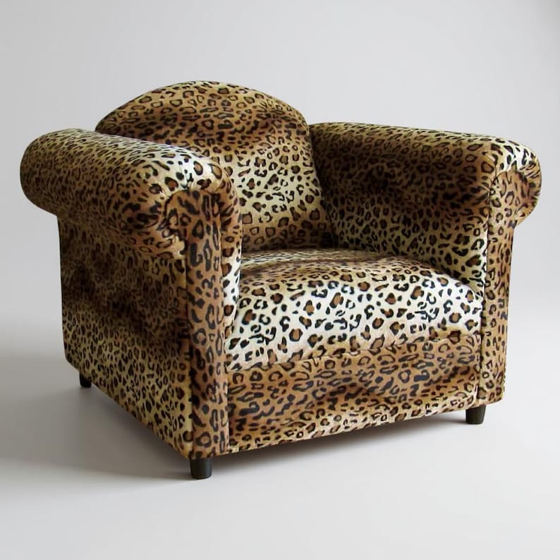 Leopard Arm Chair | Custom Animal Print Accent Chair - Etsy