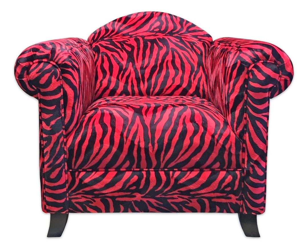 Zebra Accent Chair With Arms, Red Zebra Fabric - Etsy