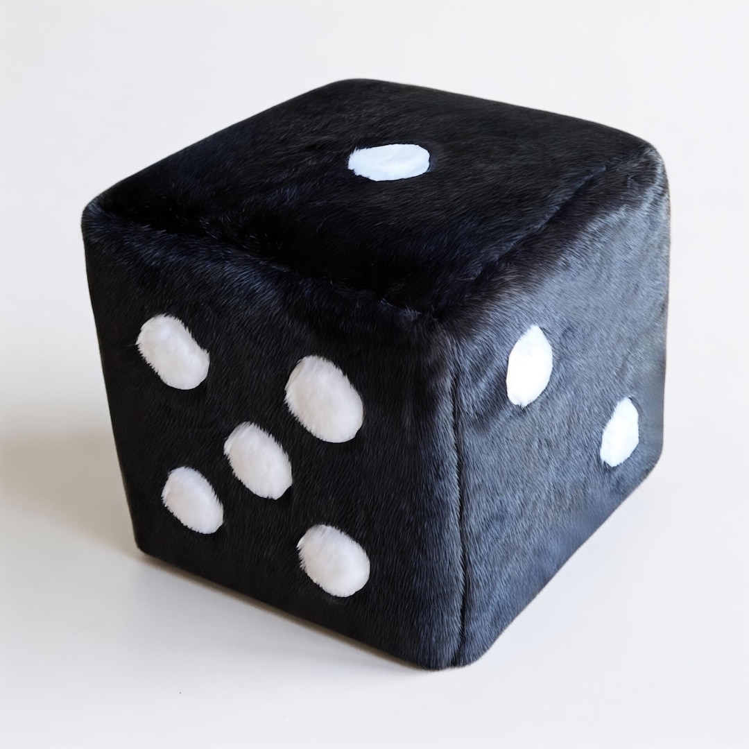 Faux Fur Dice Ottoman | Fuzzy Cube Stool | Unique Game Style Decor - Etsy