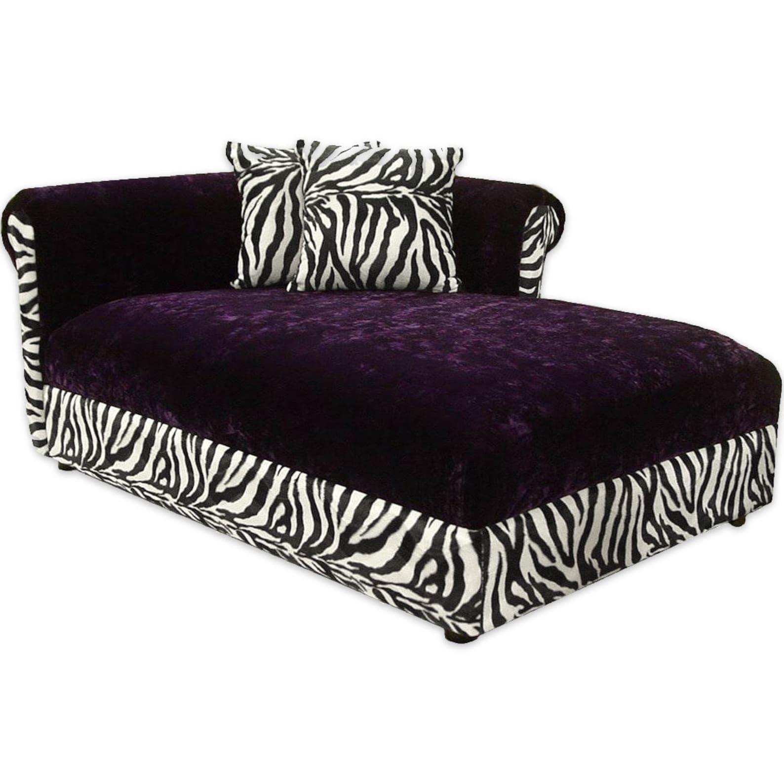 Crush Grape & Zebra Print Two-tone Chaise Lounge Sofa - Etsy