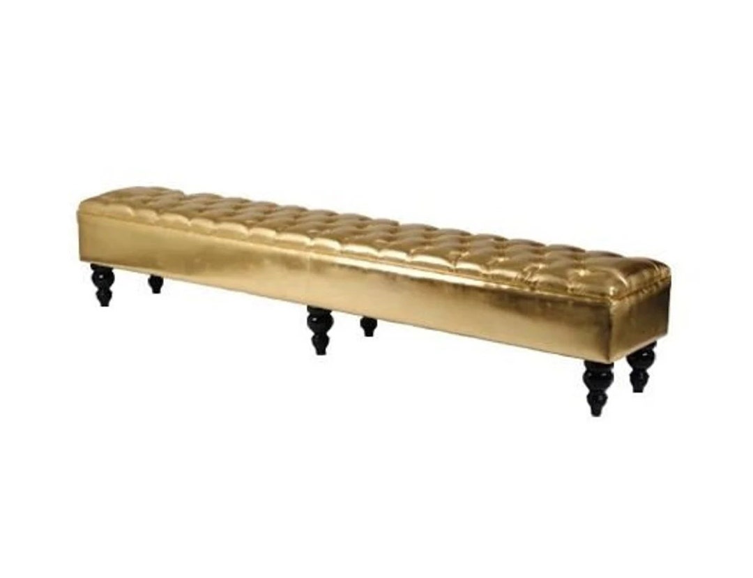 Tufted Gold Bench, Gold Bench Seat, Gold Faux Leather Tutfed Bench - Etsy