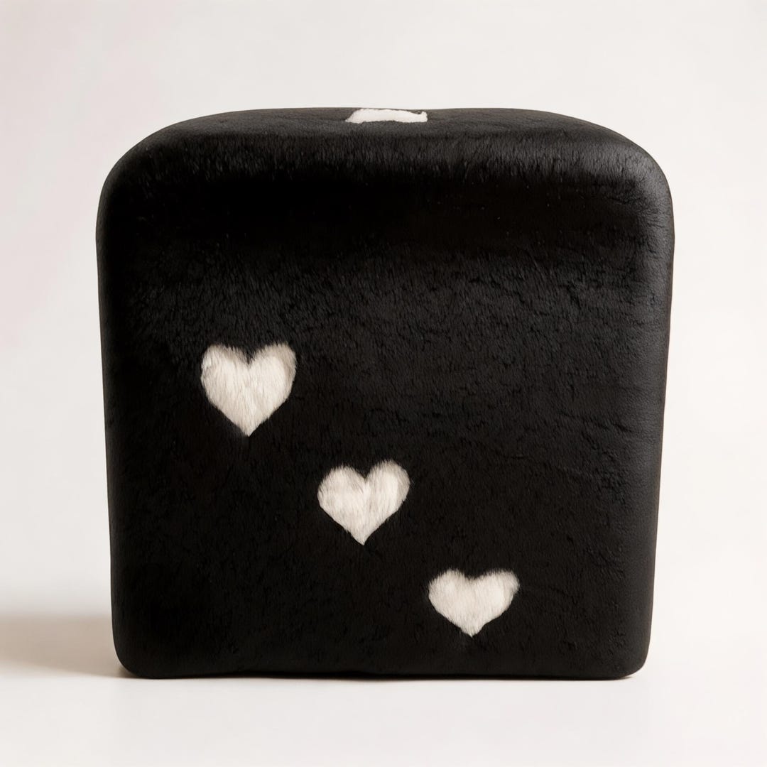 Heart Dice Ottoman, Dice Stool, Fuzzy Dice With Hearts Cube Ottoman - Etsy