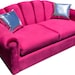 Modern Fuchsia Velvet Sofa, Hot Pink Velvet Sofa, Loose Cushion Sofa - Etsy