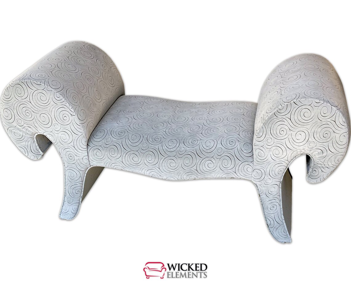 Flared Arm Novelty Bench Backless Upholstered Bench | Etsy