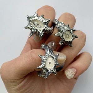 Spiky Liquid Ring With Butterfly, Star Gothic Grunge Fairycore Ring ...