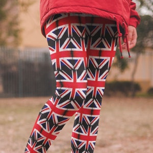 Union Jack Flag Leggings, Distressed British Flag Pants, UK Flag Tights ...