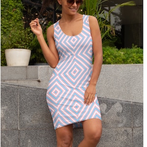 Transgender Dress, Geometric Trans Pride Dress, Trans Pride Flag ...