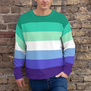 Gay Male Pride Sweatshirt, MLM Pride Sweatshirt, Blue Gay Flag, Gay ...