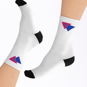 White Bisexual Bi-angle Socks, One Size, Bisexual Socks, Bi Pride Flag ...
