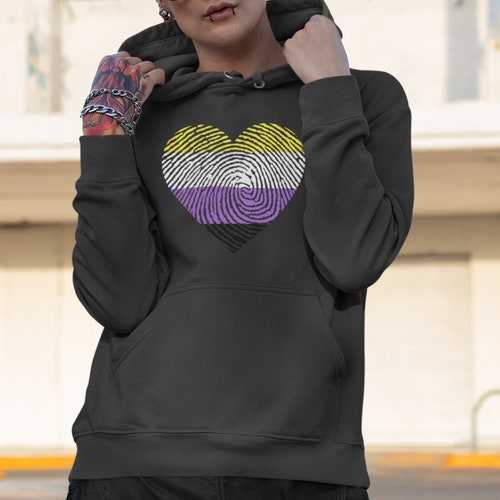 Non Binary Pride Hoodie Nonbinary Flag Color Pronoun - Etsy
