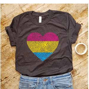 Pan Pride Shirt, Pansexual Flag Shirt, Pansexual Heart Tee, LGBTQIAK ...