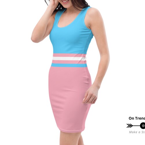 Transgender Pride Dress Sleeveless Trans Pride Bodycon Dress - Etsy
