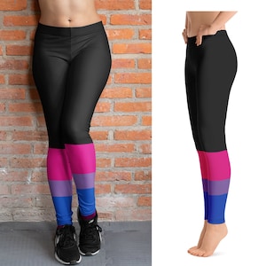 Bisexual Leggings, Bi Pride Leggings, Bisexual Pride Flag Workout ...