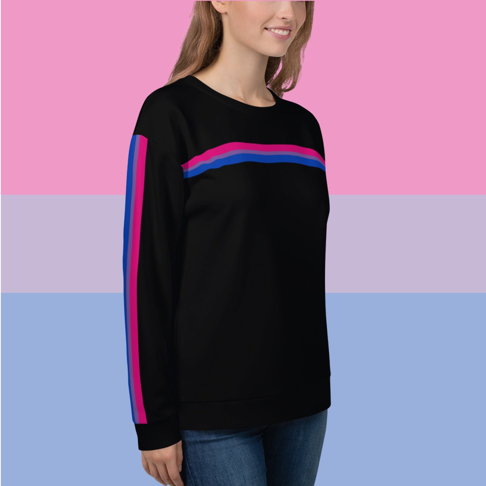 Bisexual Sweatshirt Bisexual Flag Sweatshirt Bi Pride Etsy