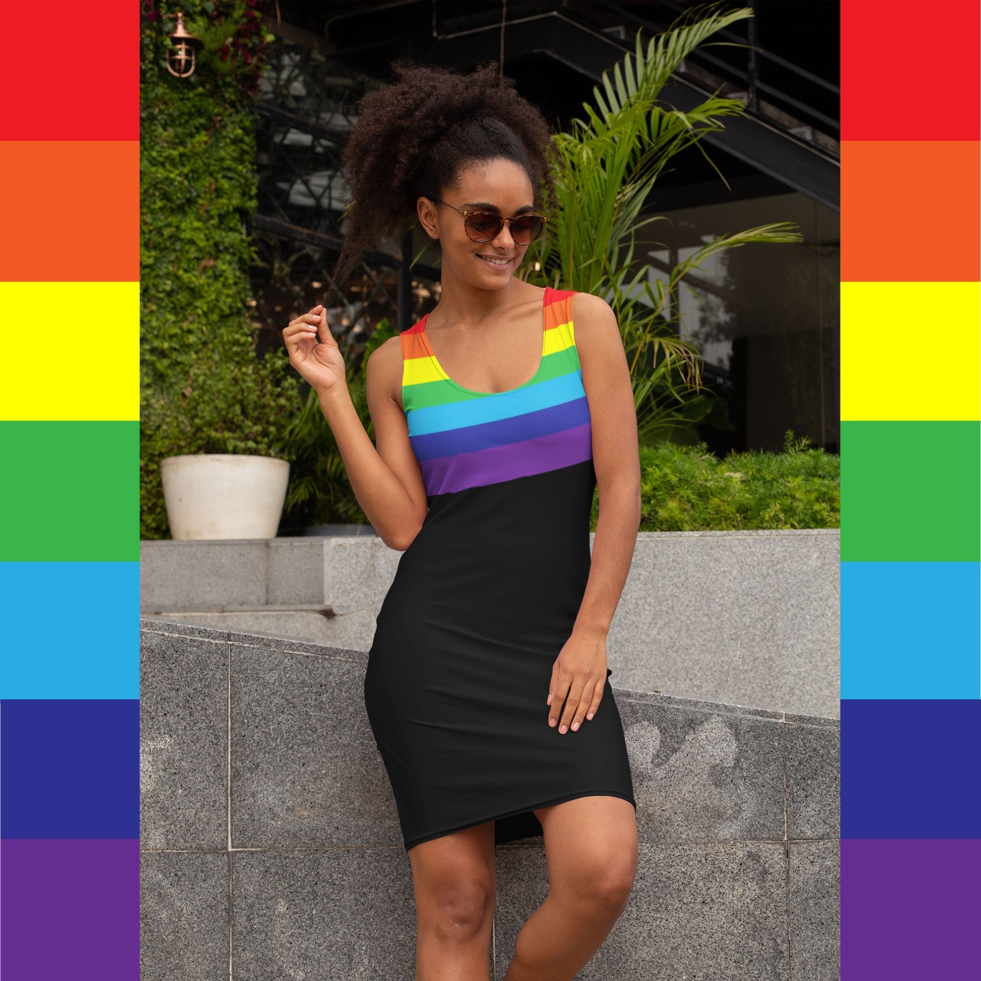 Rainbow Pride Dress, Rainbow Dress Women, Rainbow Flag Festival Dress ...