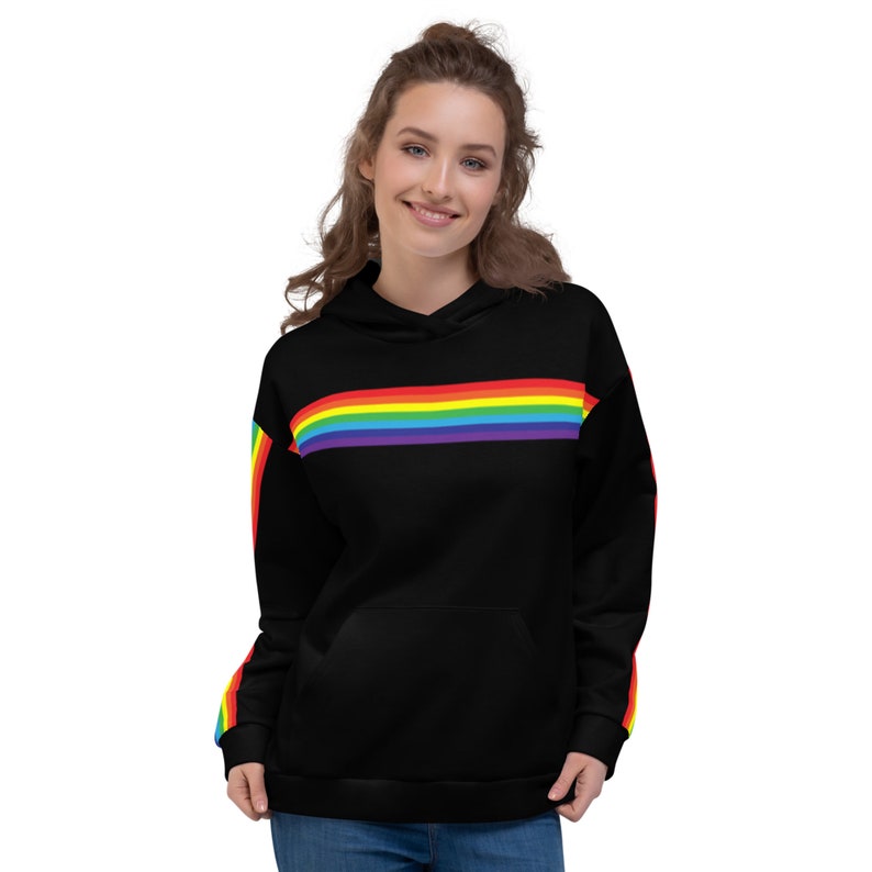 Gay Pride Flag Hoodie Rainbow Hoodie Rainbow Sweater Etsy