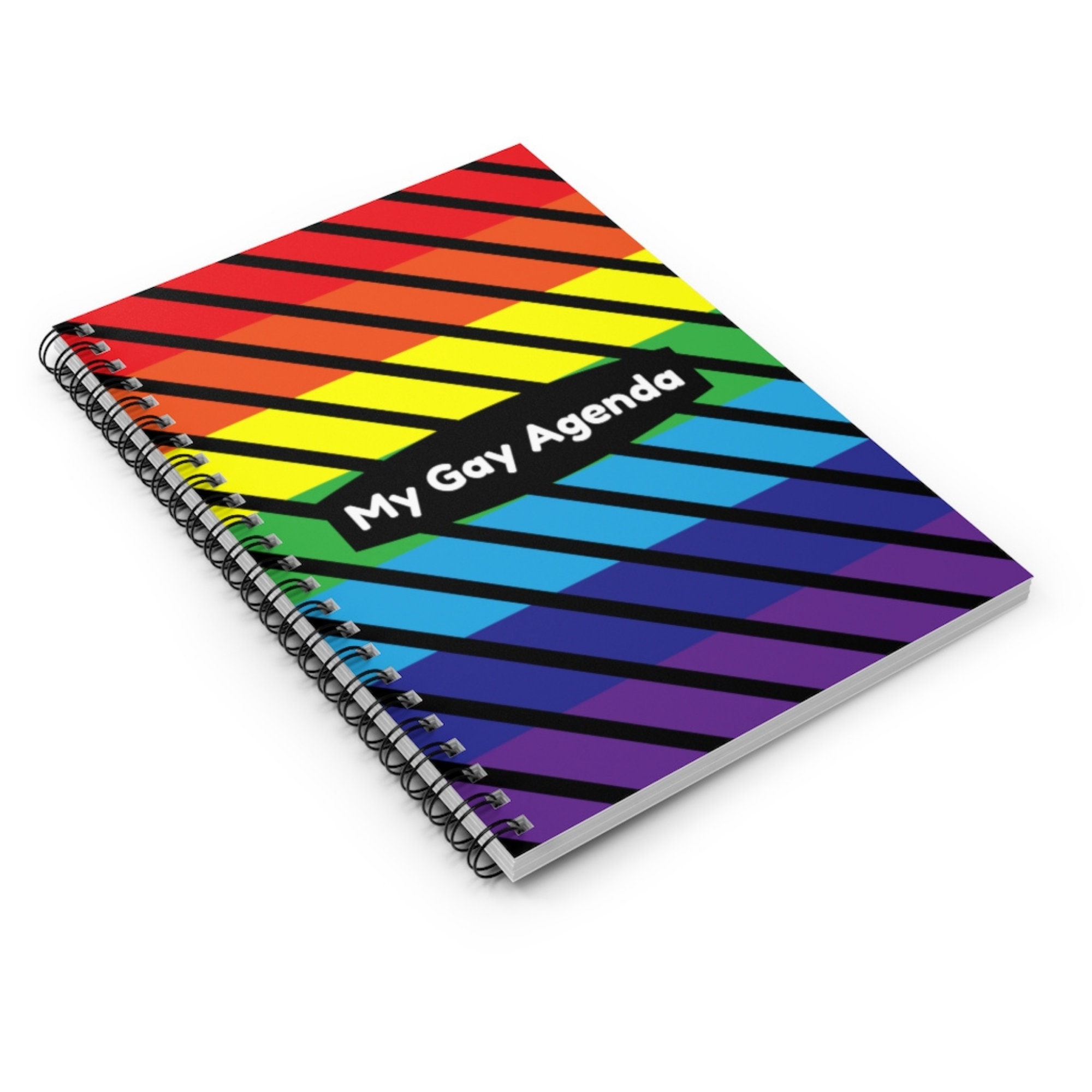 Personalized Rainbow Flag Lined Spiral Notebook LGBT Pride | Etsy