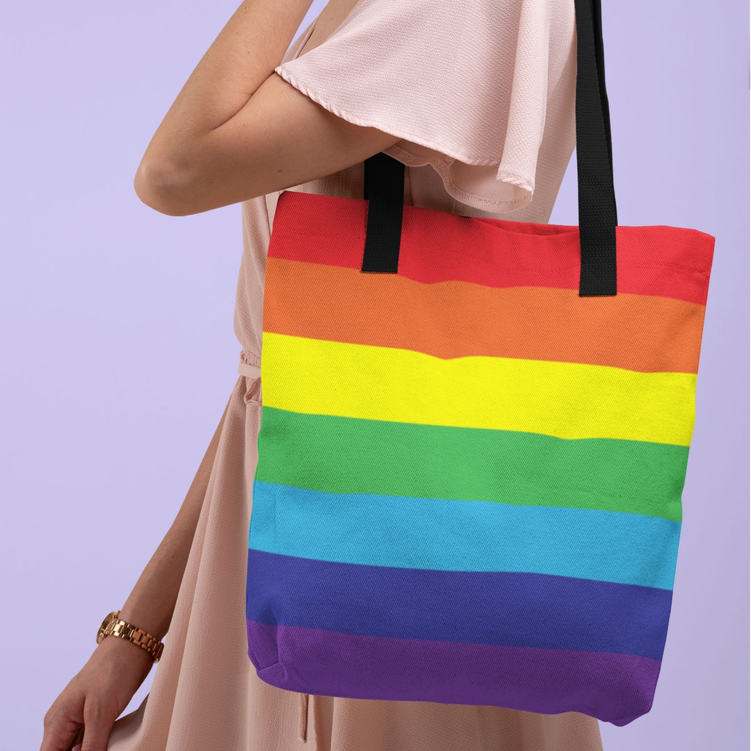 Rainbow Tote Bag Rainbow Pride Bag Rainbow Flag Shopping Etsy