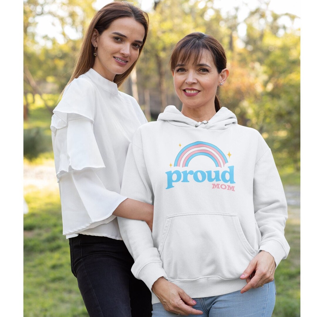 Transgender Proud Mom Hoodie, Trans Flag Rainbow, Trans Pride Mom ...