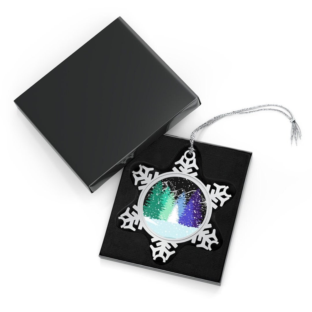 Subtle MLM Flag Ornament, Pewter Snowflake Ornament, MLM Pride ...