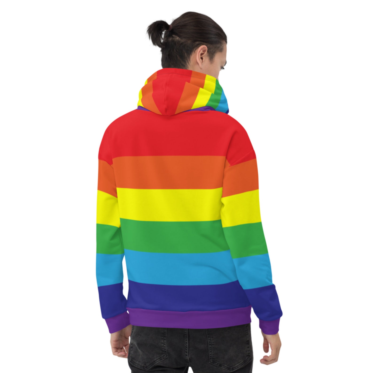 Rainbow Hoodie Rainbow Sweater Gay Pride Hoodie LGBT - Etsy