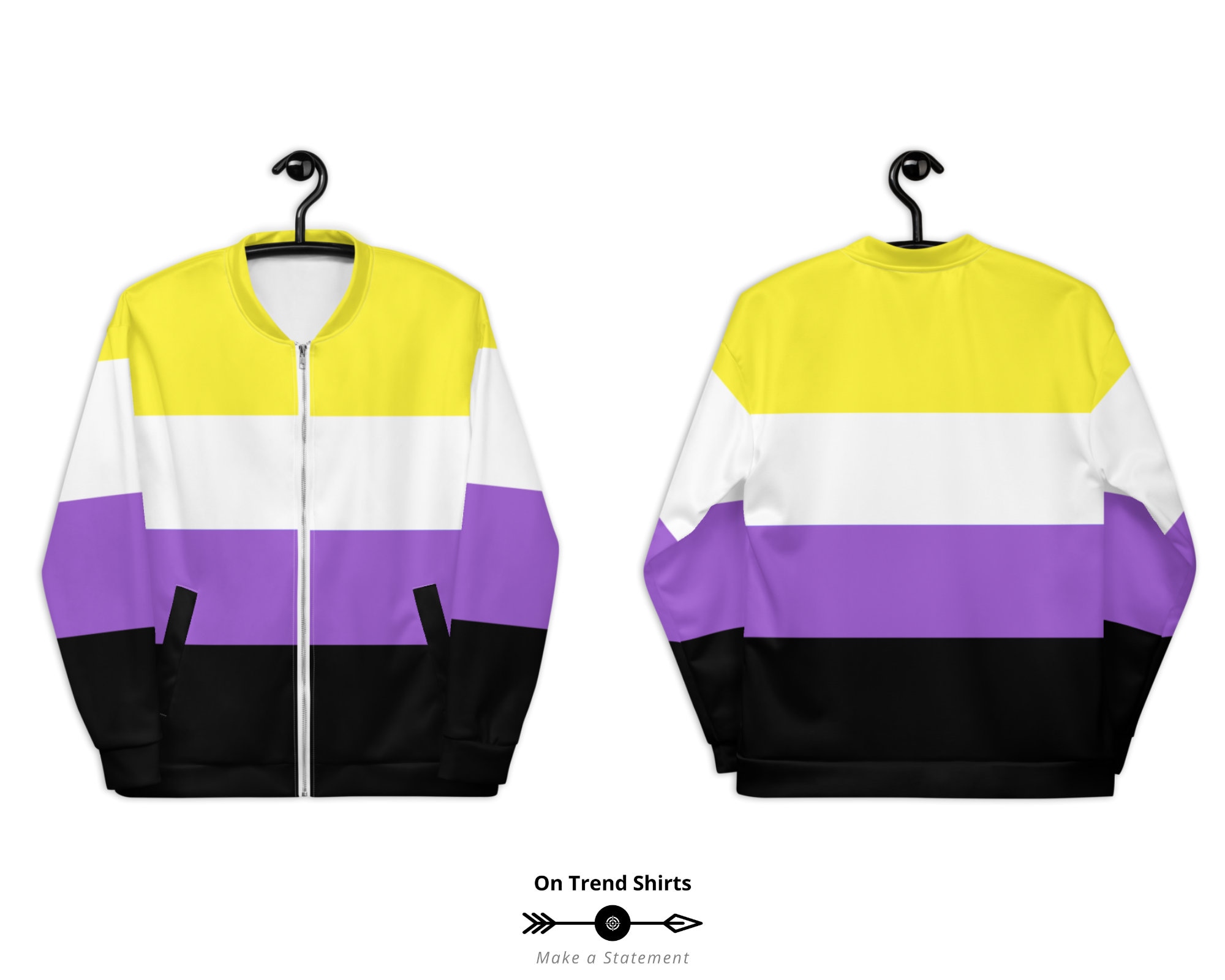 Nonbinary Jacket, Lightweight Bomber Jacket, Non Binary Flag Clothes ...