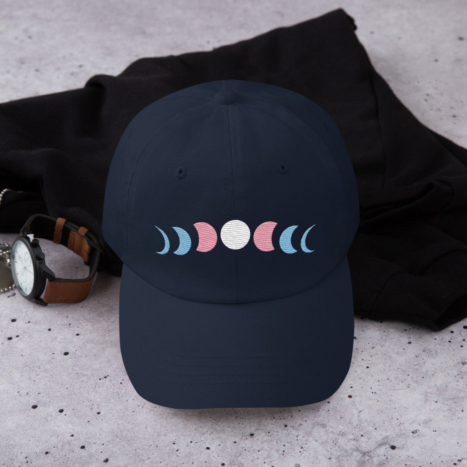 Embroidered Trans Hat, Subtle Transgender Hat, Celestial Transgender ...