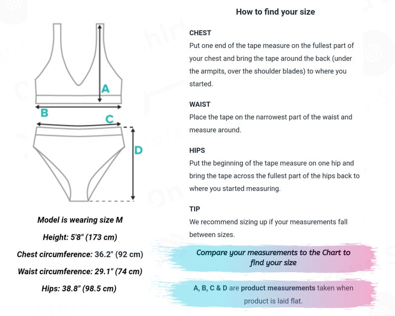 Transgender Bikini Set Padded Bikini Top & High Waisted - Etsy