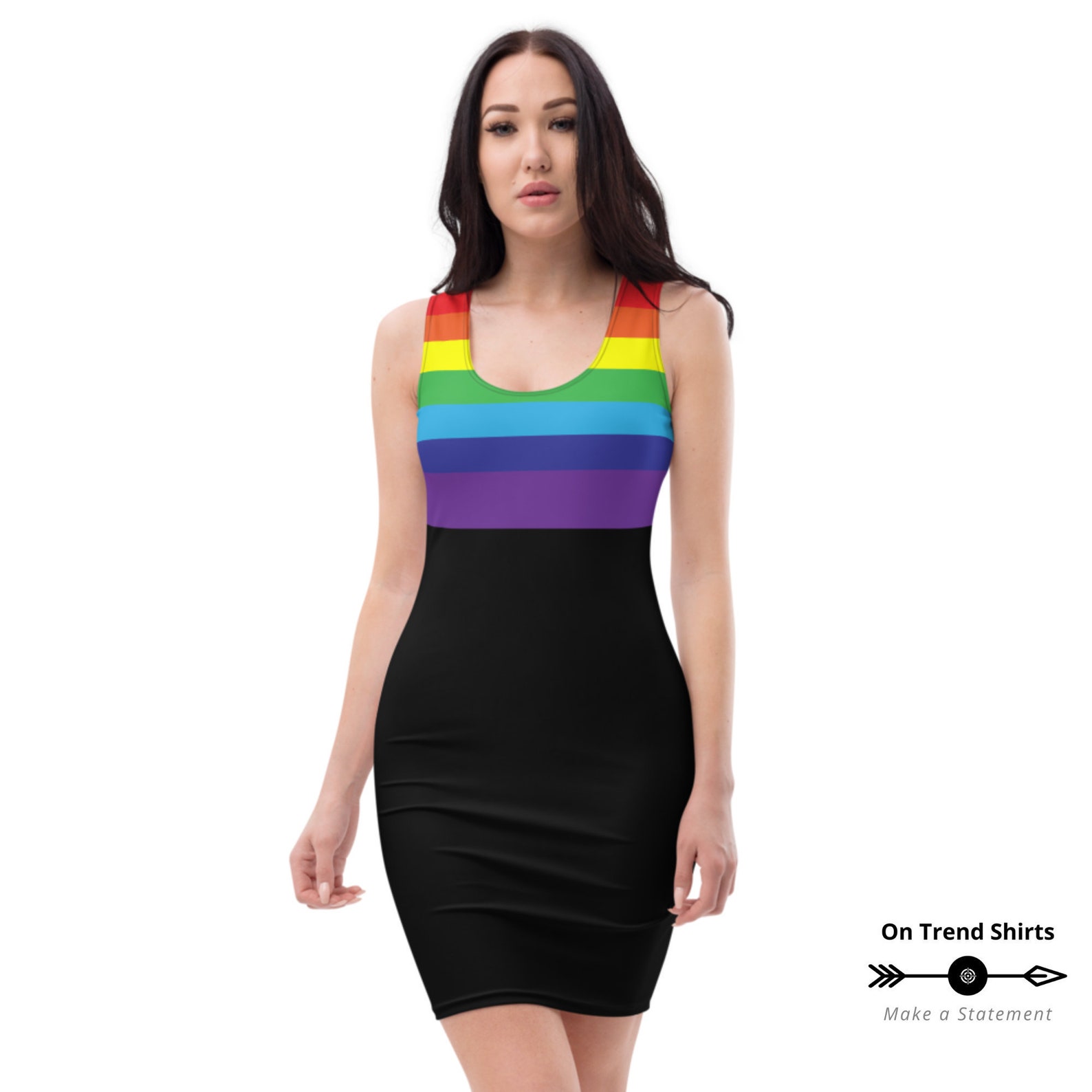 Rainbow Pride Dress, Rainbow Dress Women, Rainbow Flag Festival Dress ...