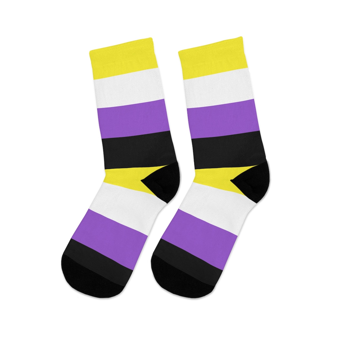 Nonbinary Pride Flag Socks, Non-binary Genderqueer Clothing, Non Binary Queer Pride Gift, Unisex ...